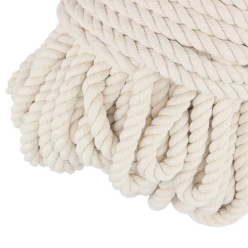 MANCHAP 10mm x 50m Macrame Cord, 164 Feet 4-Strand Natural Macrame ...