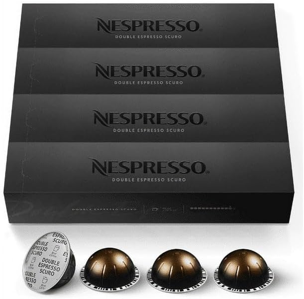Nespresso Vertuo Double Espresso Scuro 40 Capsules, 4x Sleeves of 10 ...