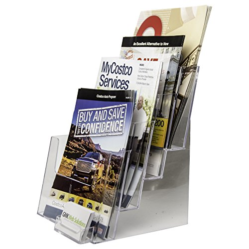 Clear-Ad - Acrylic Brochure Holder with Business Card Pocket - 4 Tier ...