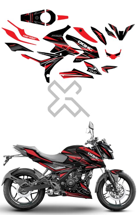 Grayfixx Red DOHC Edition Full Body Sticker for Pulsar N160/250 | Made in Premium Gloss Vinyl ...