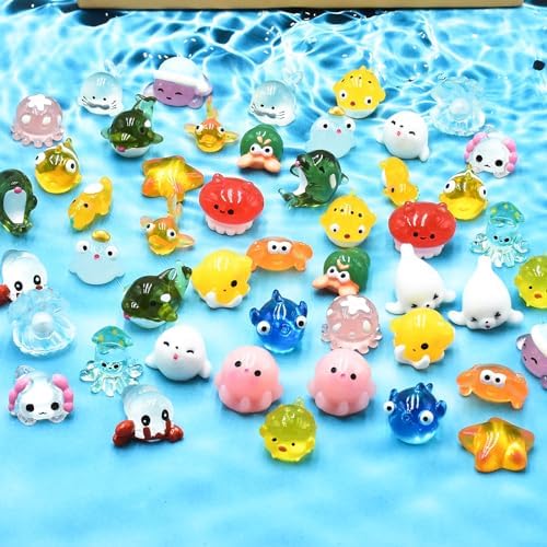 Amazon.com: HOMICO 48PCS Ocean Mini Resin Animals Kit Sea Tiny Animals ...