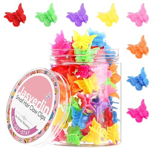 Butterfly Clips for Hair, Y2K Small Mini Hair Claw Jaw Plastic Hair ...