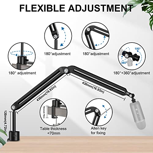 Snapklik.com : Aokeo Microphone Stand Desk Adjustable Compact ...