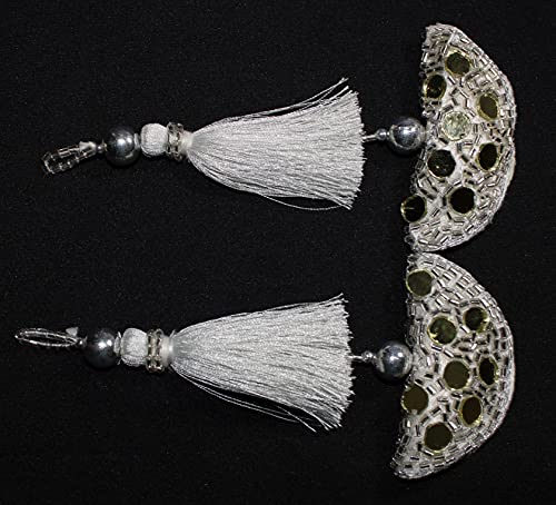 Trendy and Ethnic Silver Thread Tassel Handmade Silver Latkan Crafted ...