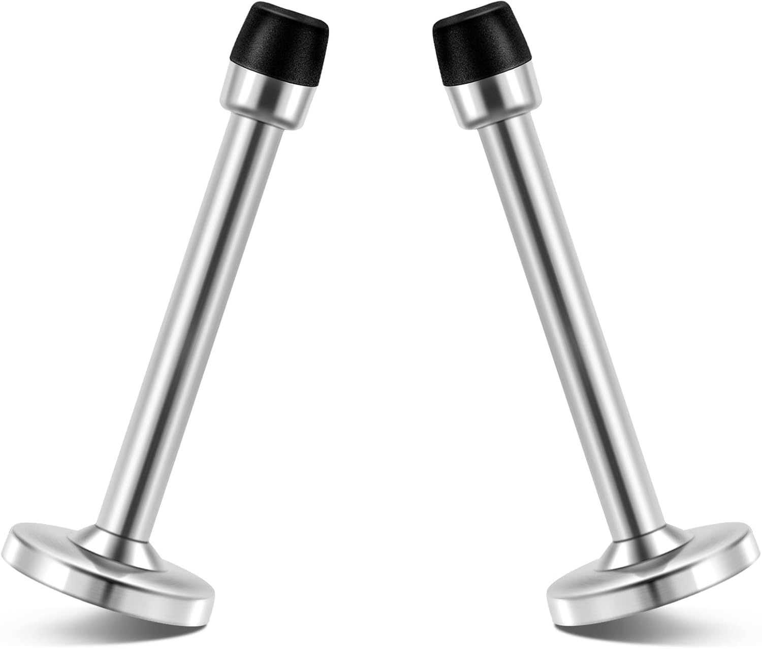 HUTLON 2 Pack Modern Silver Door Stop, 4 Inch Extra Long, Wall Mount ...