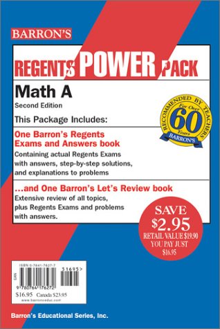 Math A Regents Power Pack (Barron's Regents NY): Leff M.S., Lawrence S ...