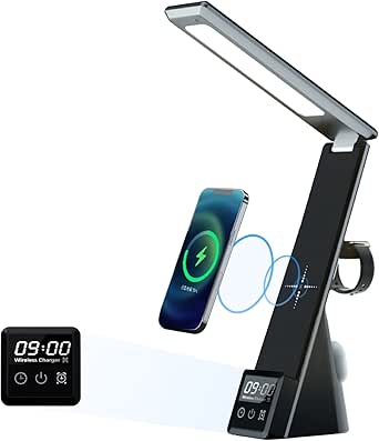 LED Desk Lamp with Wireless Charger 3 in 1 Fast Charging Station,Touch ...