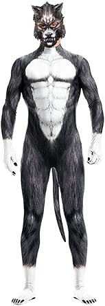 Amazon.com: Fivean Werewolf Costume with Mask and Tail,Halloween ...