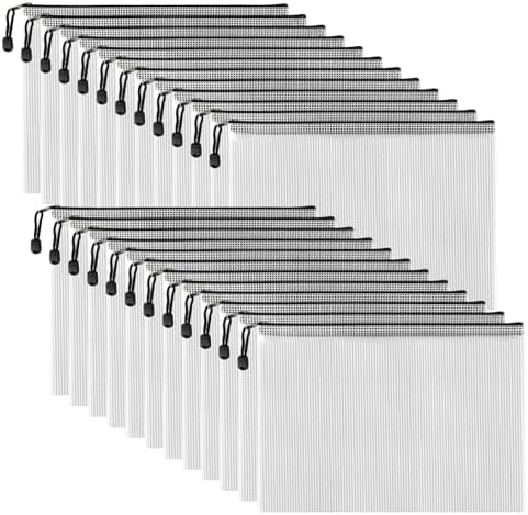 Amazon.com : D-KINGCHY 24Pcs Zipper File Bags, 13.3''x9.4'' Plastic ...