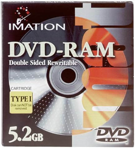 Amazon.com: Imation IMN41134 DVD-RAM, 5.2 GB, Double Sided Rewritable ...