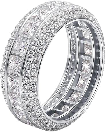 Amazon.com: Drizzle Jewels 3.00Ct Princess Cut Lab Created Diamond Men ...