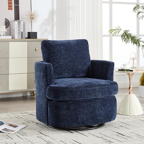 Amazon.com: Eclivon 32" Blue Swivel Barrel Accent Chair, 360 Degree ...