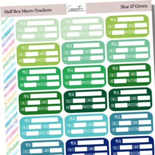 Amazon.com: Meal Macro Trackers Half Box Stickers, Meal Planning ...