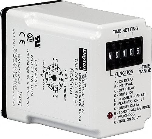 Time Delay Relay, 24Vac/Dc, 10A, Dpdt: Amazon.com: Industrial & Scientific