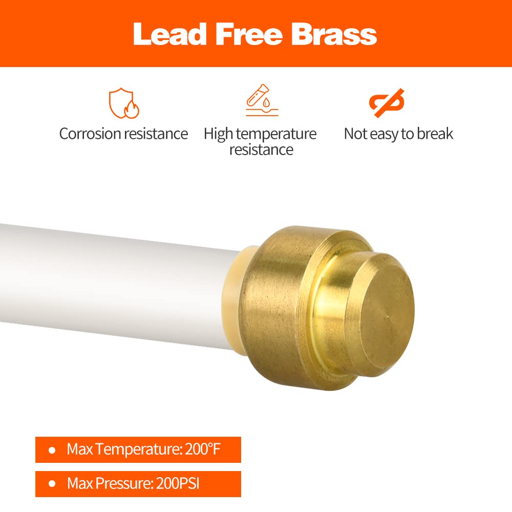 Snapklik.com : 2 Pack Push-to-Connect Plumbing Fittings, 1/2" Pushfit ...