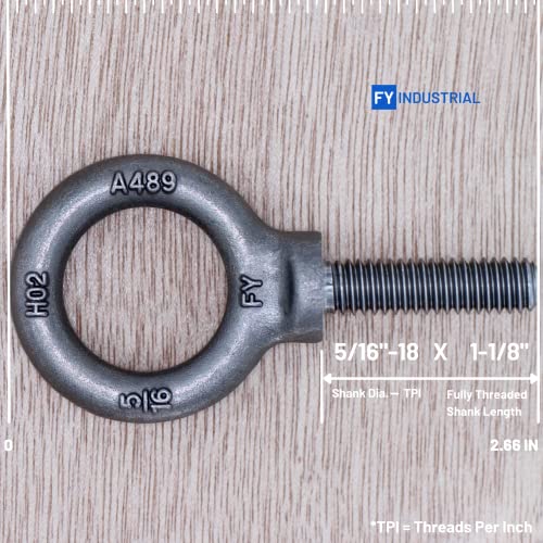 Snapklik.com : Lifting Shoulder Eye Bolt 5/16"-18 X 1-1/8"