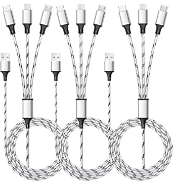 Amazon.com: 3in1 Multi Fast Charging Cable 3A, 4ft/1.2m Multi Charger ...