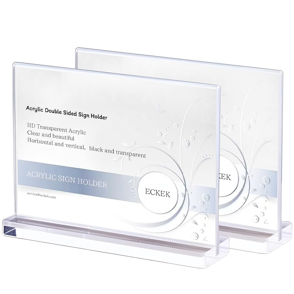 Amazon.com : ECKEK 2 Pack Acrylic Sign Holder Menu Displays Double ...