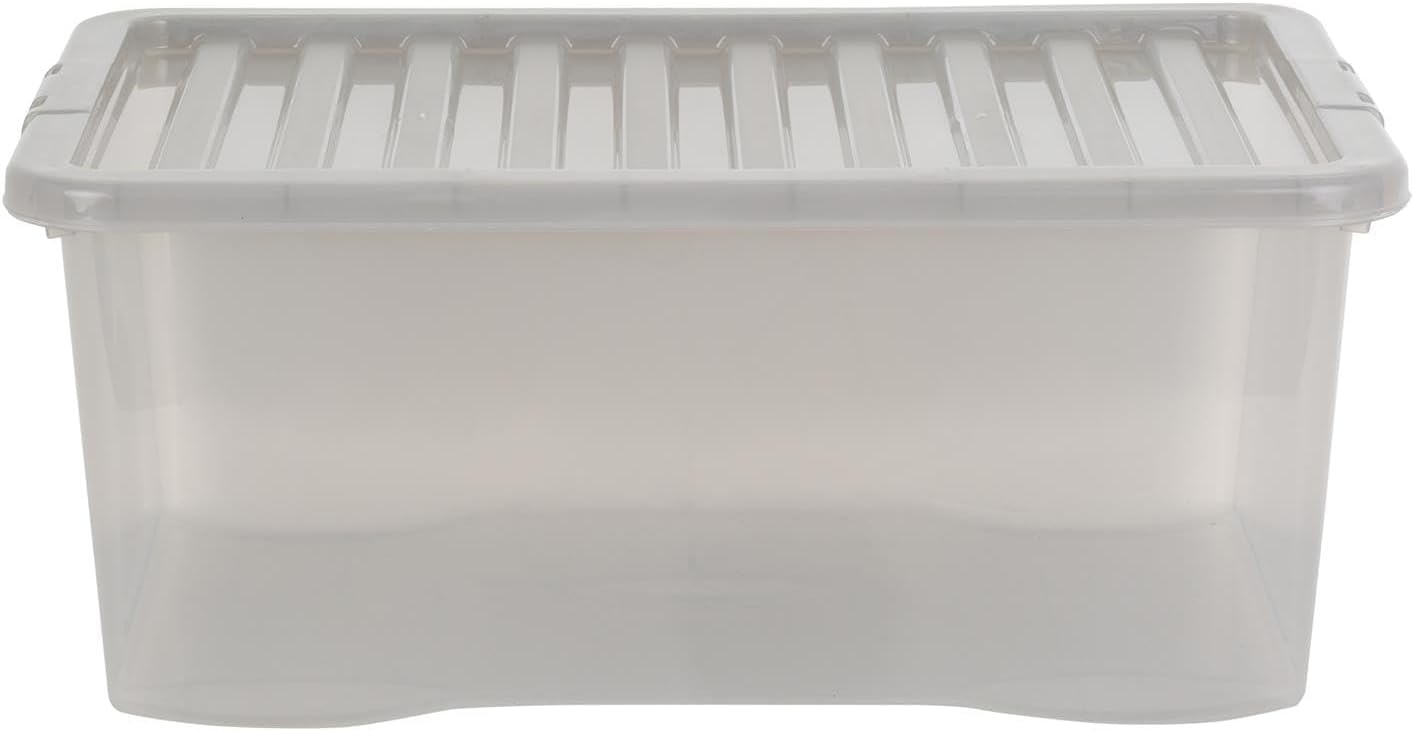 Wham Crystal 45 Liter Storage, Heavy Duty Plastic Storage Box With Lids ...