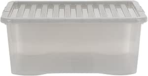 Wham Crystal 45 Liter Storage, Heavy Duty Plastic Storage Box With Lids ...