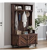 Amazon.com: Nourideaux Hall Tree with Bench and Shoe Storage, All in ...