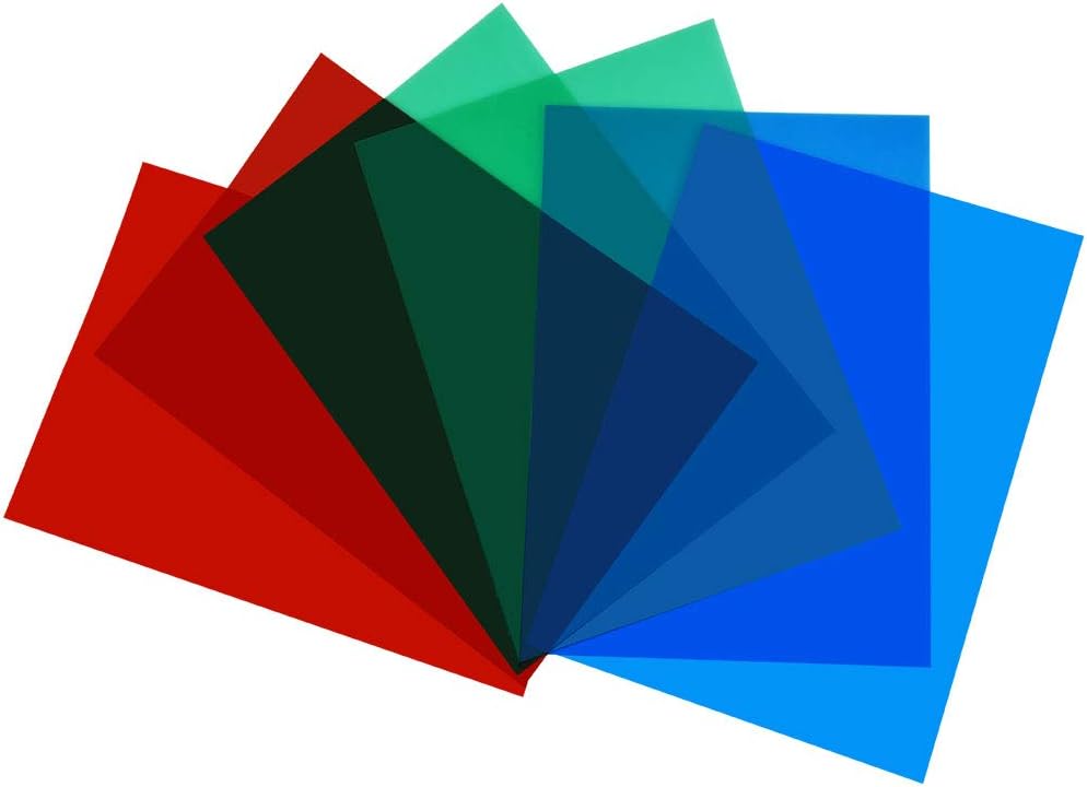 Pangda 9 Pack Gel Filter Colored Overlays Correction Gel Light Filter ...