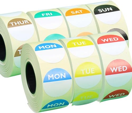 Food Hygiene Labels Food Label Day Dots Full Week - 1 Roll per Day ...