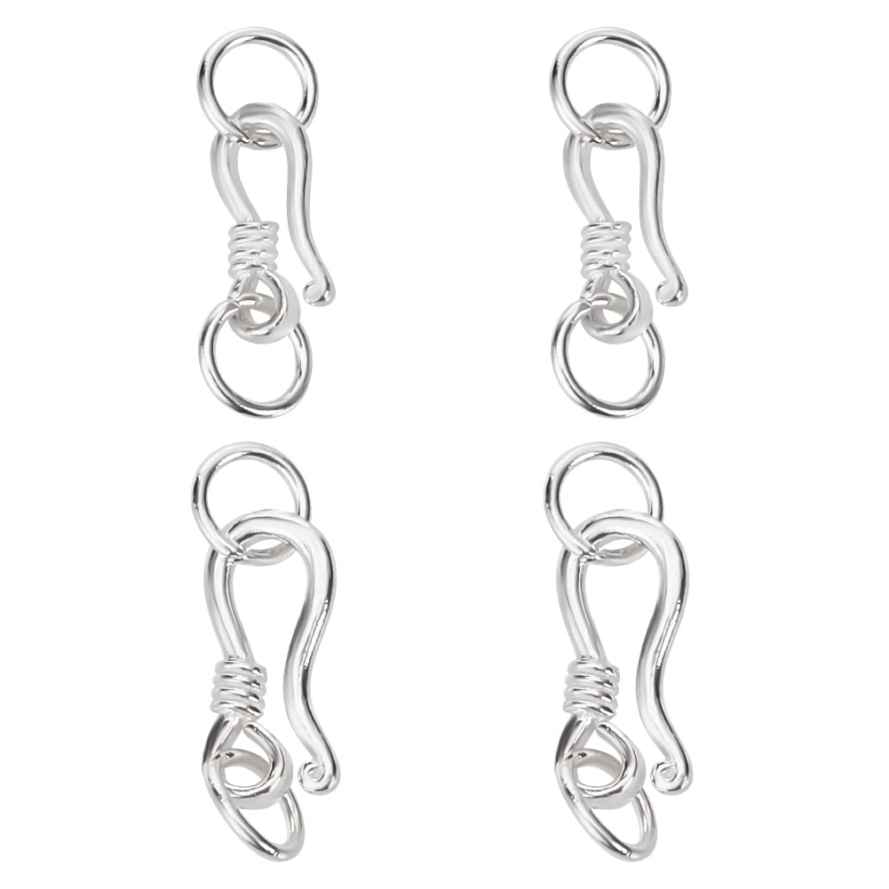 Amazon.com: BENECREAT 4 Sets 925 Sterling Silver S-Shaped Hook Clasp 2 ...