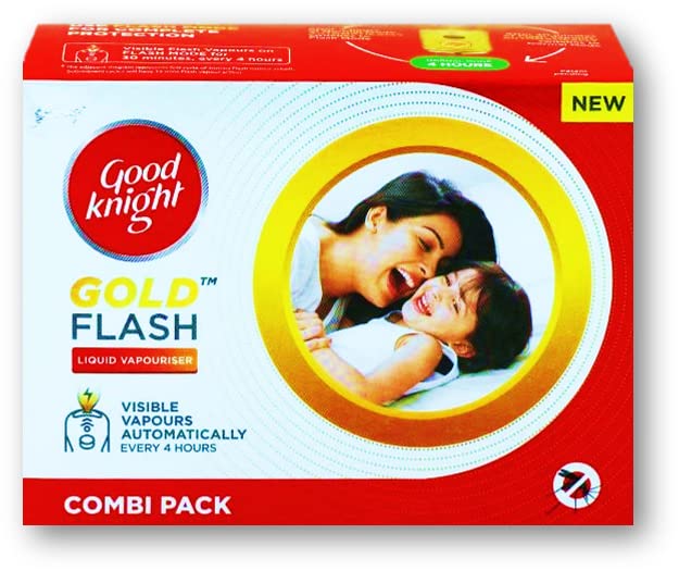 Good Knight Gold Flash Liquid Vapouriser (45ml) Combi Pack Unique ...