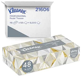 Kleenex Facial Tissue (21606), Flat Tissue Boxes, 48 Boxes/Case, 125 ...
