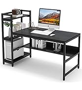 Amazon.com: Tribesigns 60 inch Computer Desk with Storage Shelves and ...