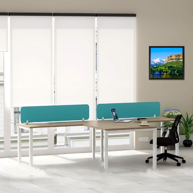Deskio T-Shaped Workstation with Privacy Screen 300 cm Long, Office ...
