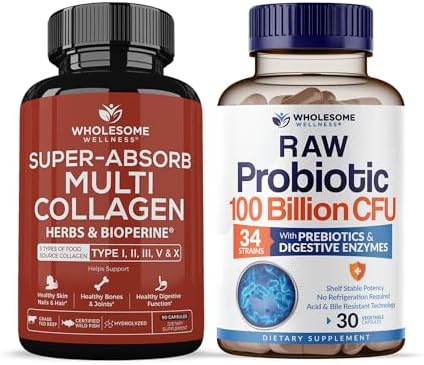 Amazon.com: Wholesome Wellness Super-Absorb Multi Collagen Pills (Type ...