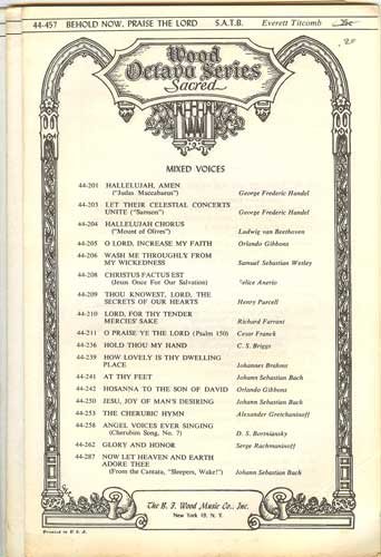 Behold Now, Praise the Lord (SATB) (Sheet Music) ( 7 copies): Everett ...