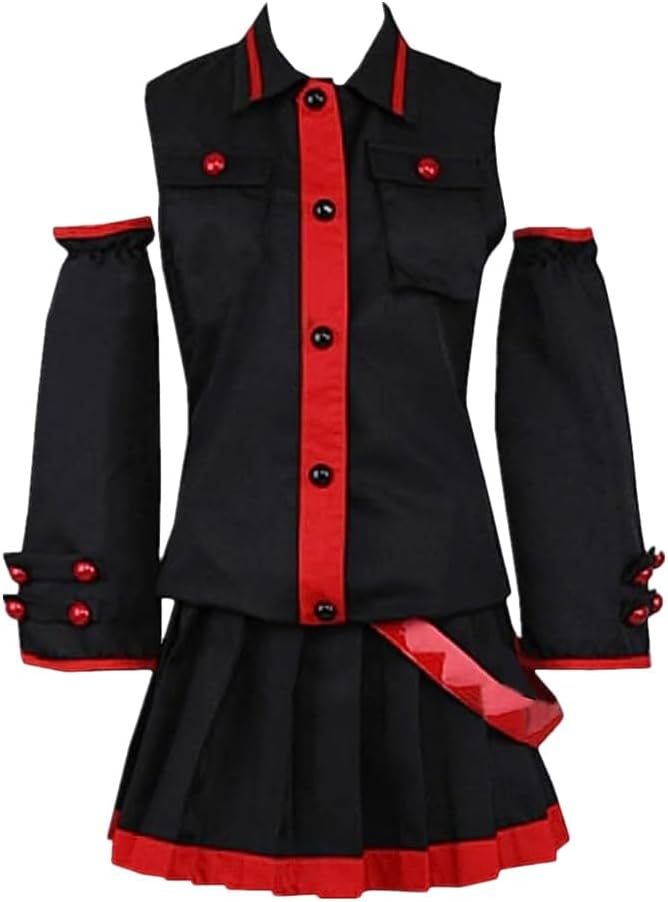 Amazon.com: 40 Anime kasane Teto Women Black Dress Cosplay Halloween ...