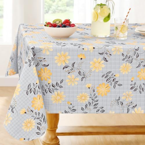 Amazon.com: Smiry Rectangle Table Cloth, Waterproof Vinyl Tablecloths ...