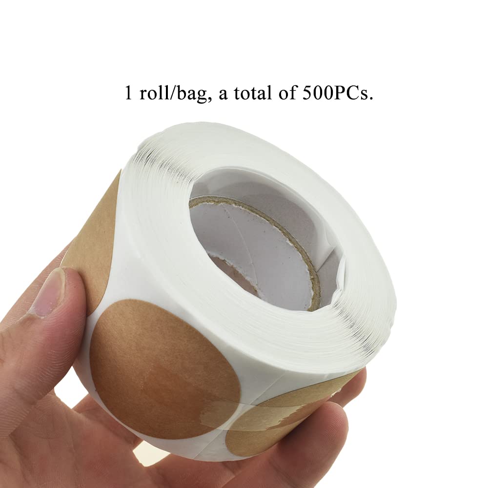 Snapklik.com : HAHIYO 1.5-Inch 500Pcs Natural Brown Kraft Round Label ...