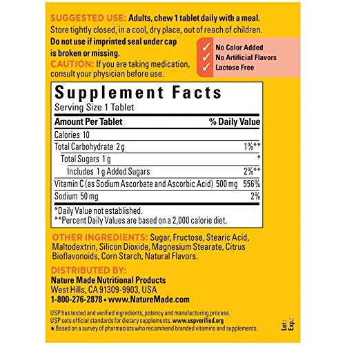 Snapklik.com : Nature Made Chewable Vitamin C 500 Mg Tablets