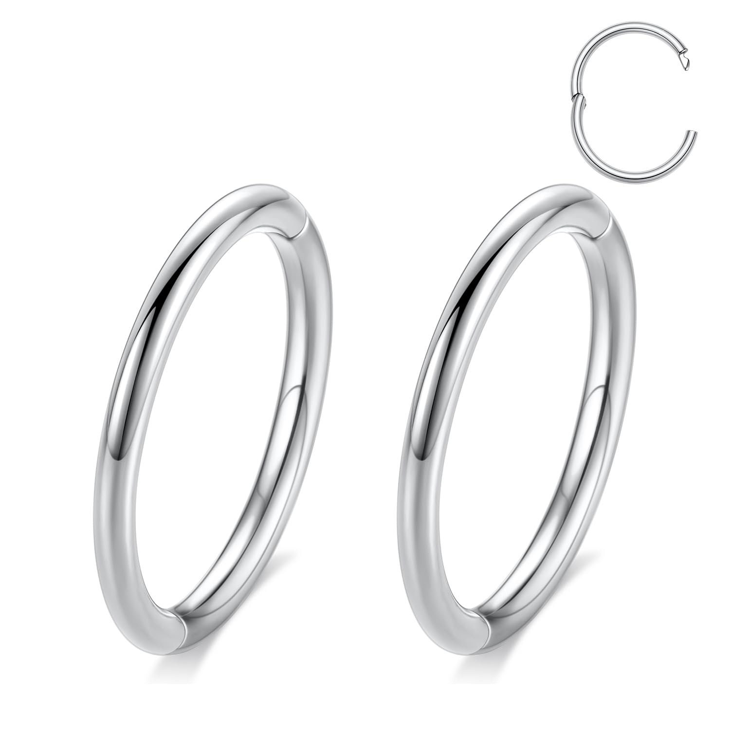 Snapklik.com : Nose Rings Hoops Titanium Nose Ring Septum Rings Nose ...