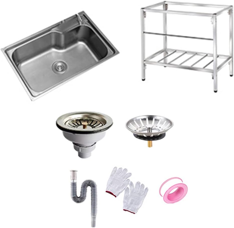 Outdoor Free Standing Sink with Stand Single Bowl Utility Sink with ...