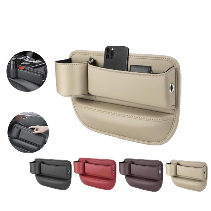 Amazon.com: Car Leather Cup Holder Gap Bag,Seat Gap Storage Box ...
