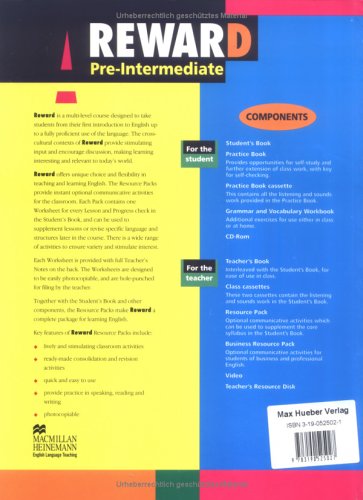Reward, Pre-Intermediate, Resource Pack : Kay, Susan, Lake School of English, Lake: Amazon.de ...
