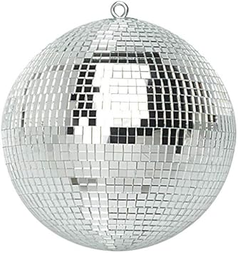 Netagon Silver Mirrored Disco Ball with Hanging Ring Lightweight ...