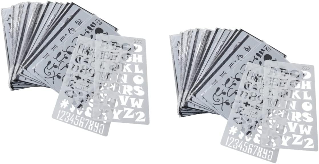FAVOMOTO 48 PCS Craft Art Stencils Alphabet Letter Number DIY Templates ...