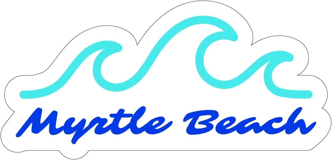 Amazon.com - Myrtle Beach, 3 inch Sticker, S492 (Waterproof Vinyl Decal ...
