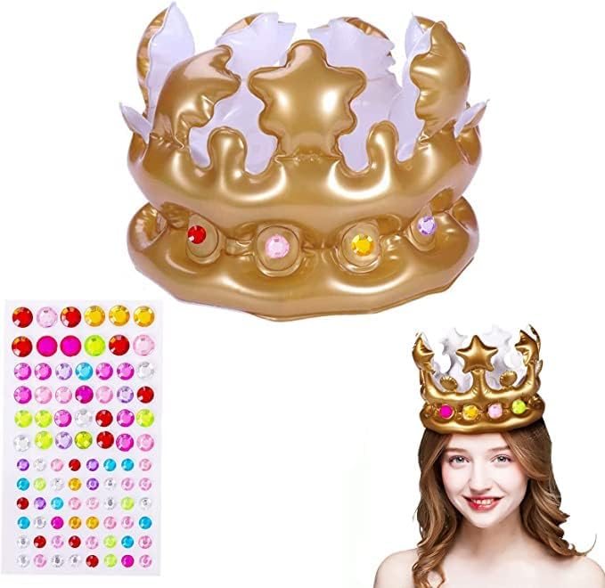 KIPTVO Inflatable Crown, Birthday Crown Adult, Birthday Hats for Adults ...