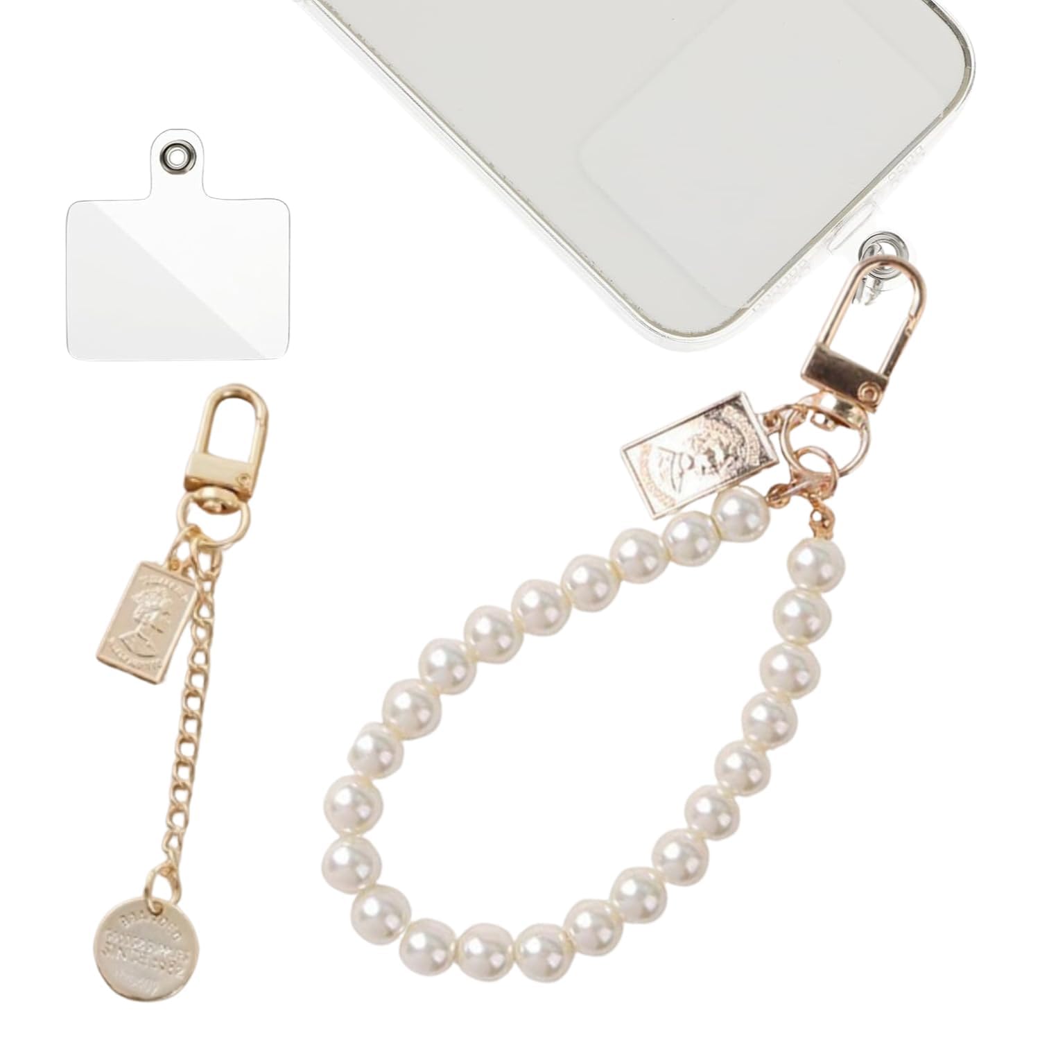 SHOPVILLA Universal Phone Pearl Lanyard Keychain Mobile Phone Chain ...