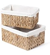 Amazon.com: JCUKHA 2 Pack Flat Woven Wicker Storage Bins with Lid ...