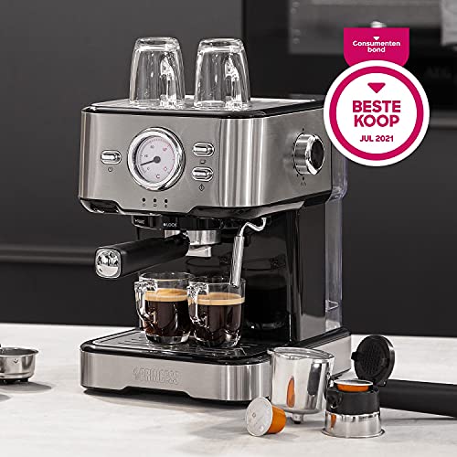 Princess 249412 Espressomachine – Met melkopschuimpijpje voor cappucino ...