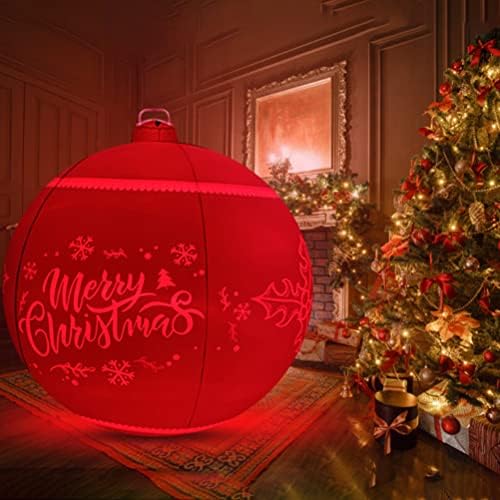 Amazon.com: Light Up PVC Inflatable Christmas Ball,24 Inch Large ...